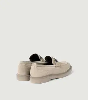 Brunello Cucinelli Suede Monili Penny Loafers