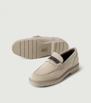 Brunello Cucinelli Suede Monili Penny Loafers