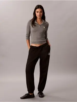 Calvin Klein Calvin Klein Rhinestone Monologo Fleece Sweatpants Black