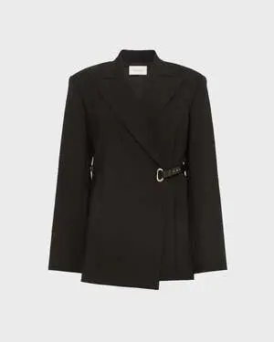 Sportmax Blazer Tailored Leather Belt Detail