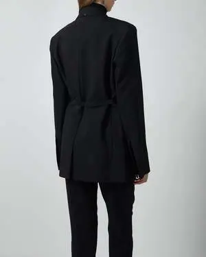 Sportmax Blazer Tailored Leather Belt Detail