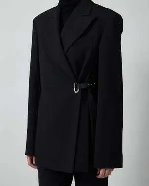Sportmax Blazer Tailored Leather Belt Detail