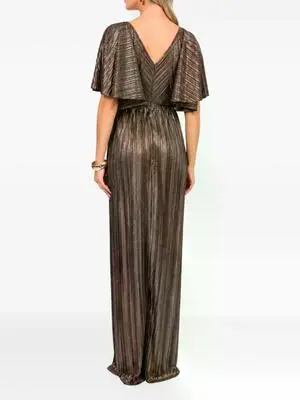 ROSERRY Florence Pleated Floral-appliqué Maxi Dress