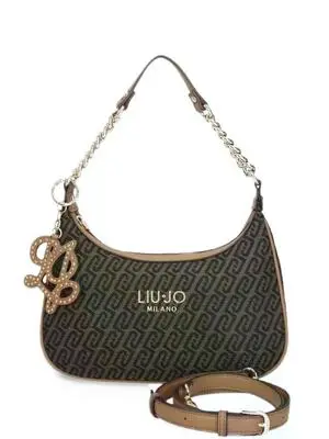 Liu Jo Monogram-print Logo-charm Shoulder Bag - Brown