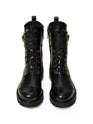 TWINSET Logo-buckle Lace-up Combat Boots
