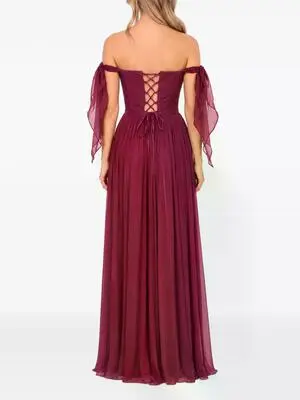 ROSERRY Off-shoulder Lace-up Maxi Dress