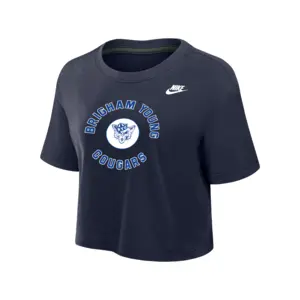 Nike Byu Cougars Dri-fit Cropped T-shirt - Blue