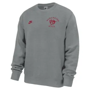 Nike Washington State Cougars Club Football Fleece Crew-neck Sweatshirt - Grey
