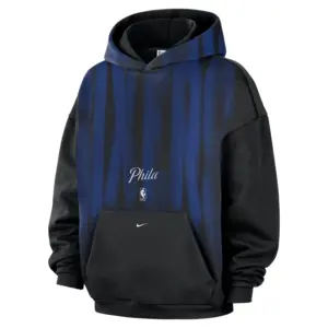 Nike Philadelphia 76ers Standard Issue Therma-fit Fleece Basketball Hoodie - Black