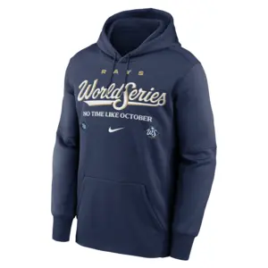 Nike Tampa Bay Rays 2026 World Series Participant Authentic Collection Therma-fit Mlb Pullover Hoodie - Blue