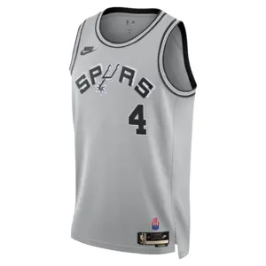 Nike De'aaron Fox San Antonio Spurs Hardwood Classics Dri-fit Basketball Swingman Jersey - Grey