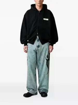 Vetements Scribbled Logo Zip-up Hoodie