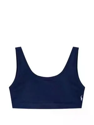 Polo Ralph Lauren Logo-embroidered Scoop-neck Bra - Blue