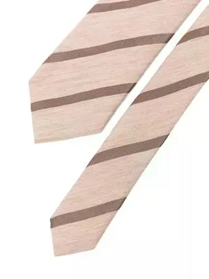 Corneliani Striped-pattern Tie - Neutrals