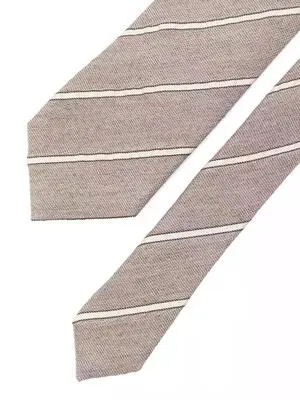 Corneliani Stripe-pattern Tie - Neutrals