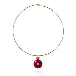 SAULE LABEL Paloma Collar Necklace In Ruby