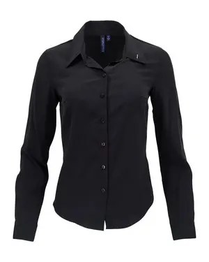 LORDS OF HARLECH Sutton Stretch Silk Long-sleeve Shirt - Black