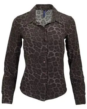 LORDS OF HARLECH Sutton Leopard Ie Stretch Silk Long-sleeve Shirt - Brown