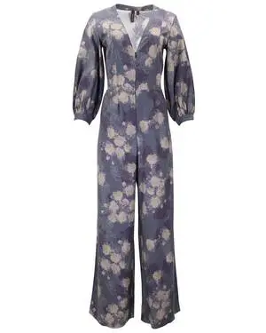 LORDS OF HARLECH Jill Lans Floral Stretch Tencel Jumpsuit