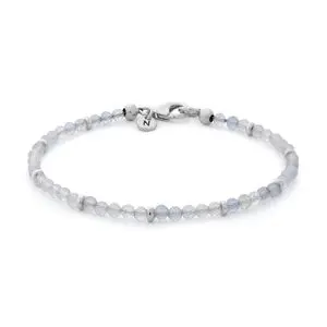 NELLOU JEWELLERY Aquamarine Orbit Bracelet March Sterling