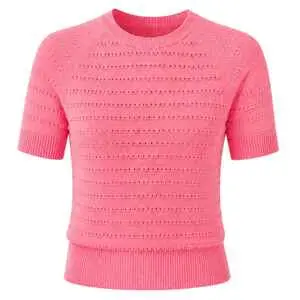 SACHA DRAKE Eyelet Knit Top In Melon