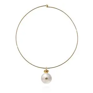 SAULE LABEL Neutrals Paloma Collar Necklace In Pearl - Yellow