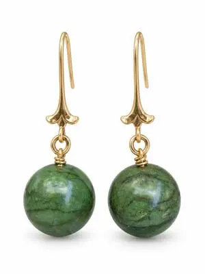CAROLINA BENOIT Jasper Drop Earrings - Green