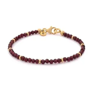 NELLOU JEWELLERY Garnet Orbit Bracelet January Plated Sterling Silver - Gold