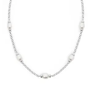 AUREE JEWELLERY Courtfield Mini Freshwater Pearl & Sterling Necklace - Silver