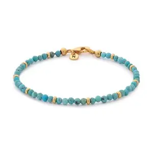 NELLOU JEWELLERY Turquoise Orbit Bracelet December Plated Sterling Silver - Gold