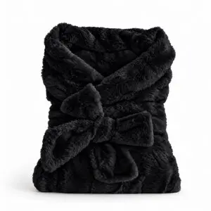 SEA TO ME BLANKETS Ojai Robe Obsidian - Black