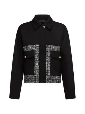Karl Lagerfeld Bouclé-panel Jacket - Black