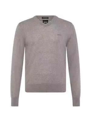 BOSS V-neck Sweater - Grey