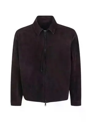 GIORGIO BRATO Zip-up Suede Jacket - Purple
