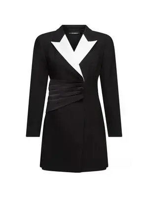 Karl Lagerfeld Contrast-lapel Blazer Dress - Black