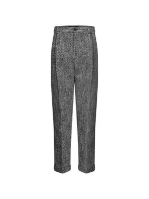 Karl Lagerfeld Bouclé Pleated Trousers - Grey