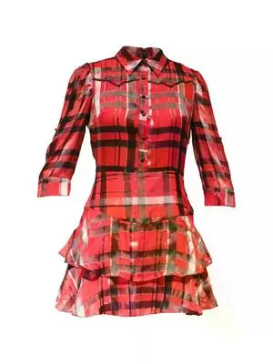 Alice + Olivia Hazeline Checked Mini Dress