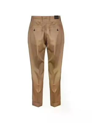 MICHAEL COAL Pleated Turn-up Tapered Trousers - Neutrals