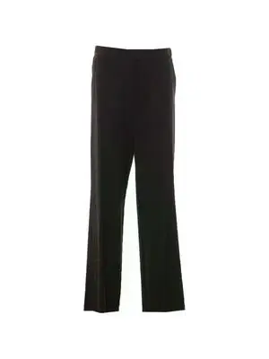 RUE DU BAC Elasticated Wide-leg Trousers - Black