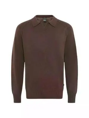 BOSS Polo-collar Sweater - Brown