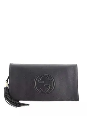 Gucci Soho Leather Clutch Bag - Black