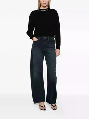 Alexander Wang Crystal-embellished Crew-neck Sweater - Black