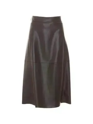 RUE DU BAC Faux-leather Midi Skirt