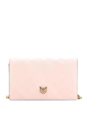Gucci Crystal Cat Wallet On Chain Guccissima Leather Crossbody Bag