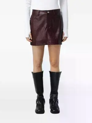 DISCLAIMER Crocodile-effect Mini Skirt