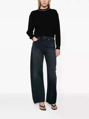 Alexander Wang Float Mid-rise Relaxed Crystal Hotfix Logo Fly Jeans