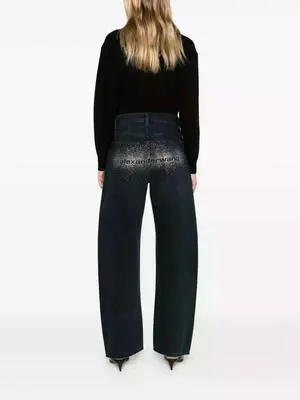 Alexander Wang Float Mid-rise Relaxed Crystal Hotfix Logo Fly Jeans