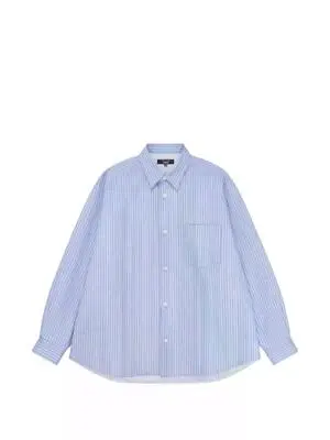 Comme Des Garçons Striped-print Long-sleeve Shirt - Blue