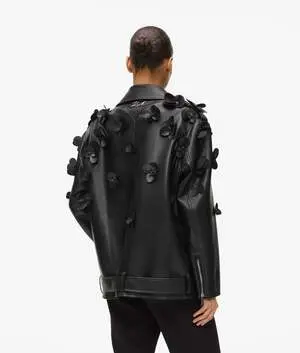 Karl Lagerfeld Orchid Faux-leather Biker Jacket