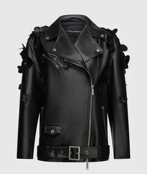 Karl Lagerfeld Orchid Faux-leather Biker Jacket